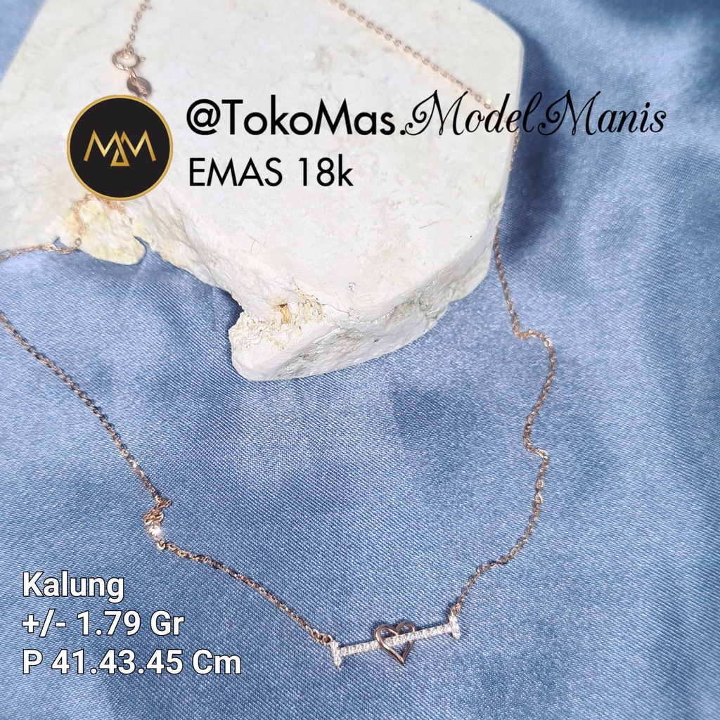Jual Kalung T Love emas italy AU 750 kadar 18k | Shopee Indonesia
