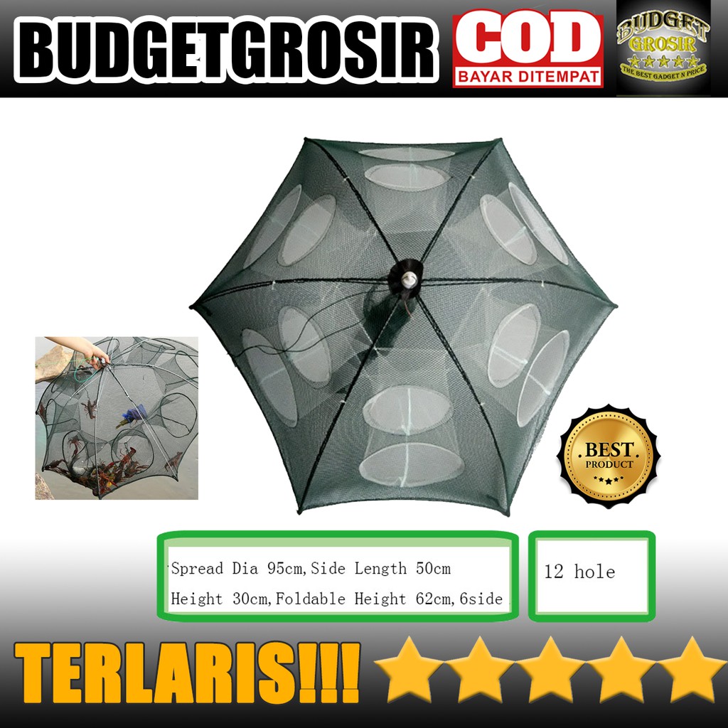 Jual Jaring Pancing Ikan Hexagonal 12 Hole Fishing Net Trap Cage ...