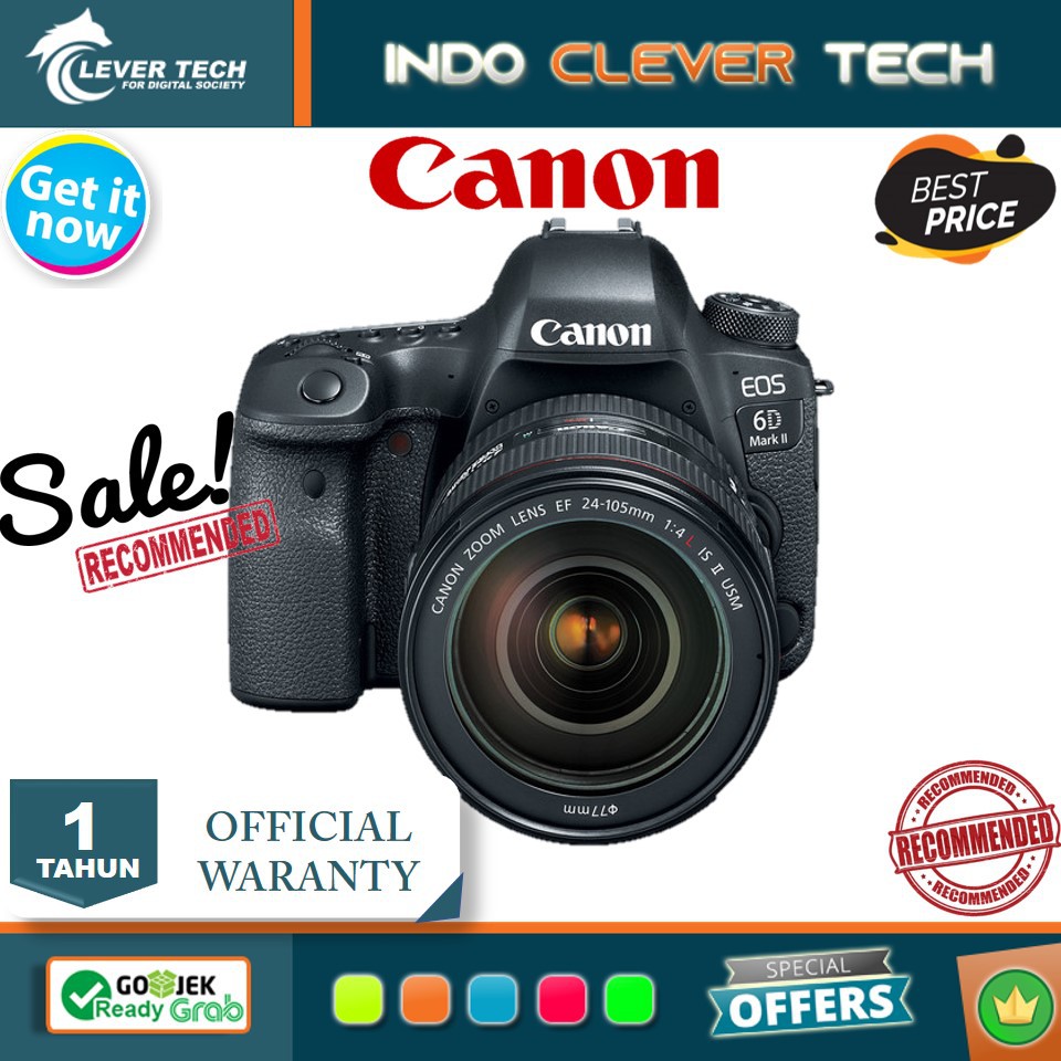 Jual Canon EOS 6D Mark II Kit 24-105mm f/4 Lens - Garansi Resmi ...