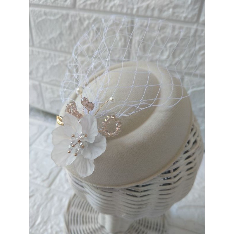 Jual Michiko krem/topi hias/hat lady | Shopee Indonesia