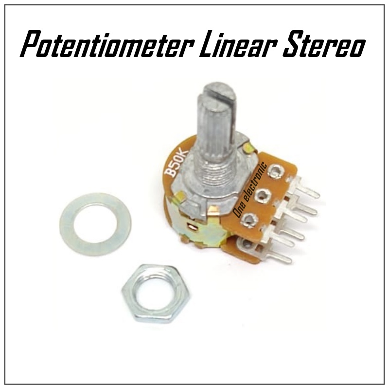 Jual Potensio linear Stereo Pot Shaft 20mm Potentiometer Variable ...