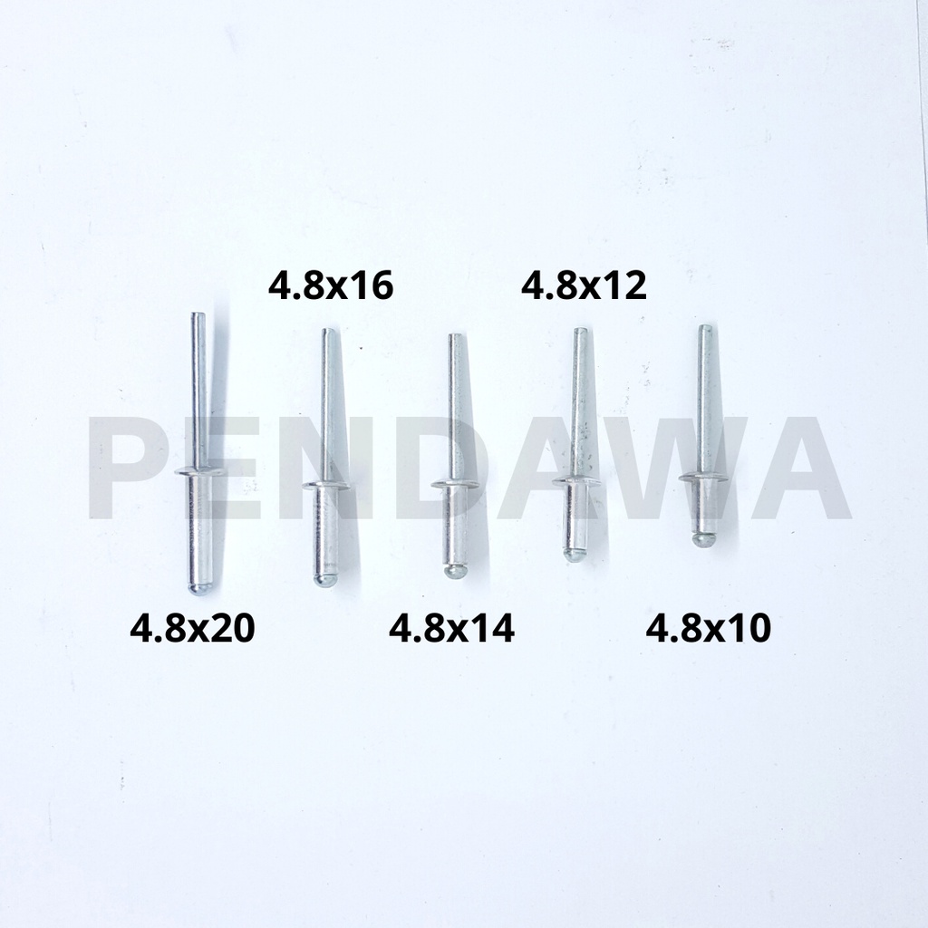 Jual [100pcs] Paku Rivet 4.8x20mm/Blind Rivet 4.8mm Merk Hafas | Shopee ...