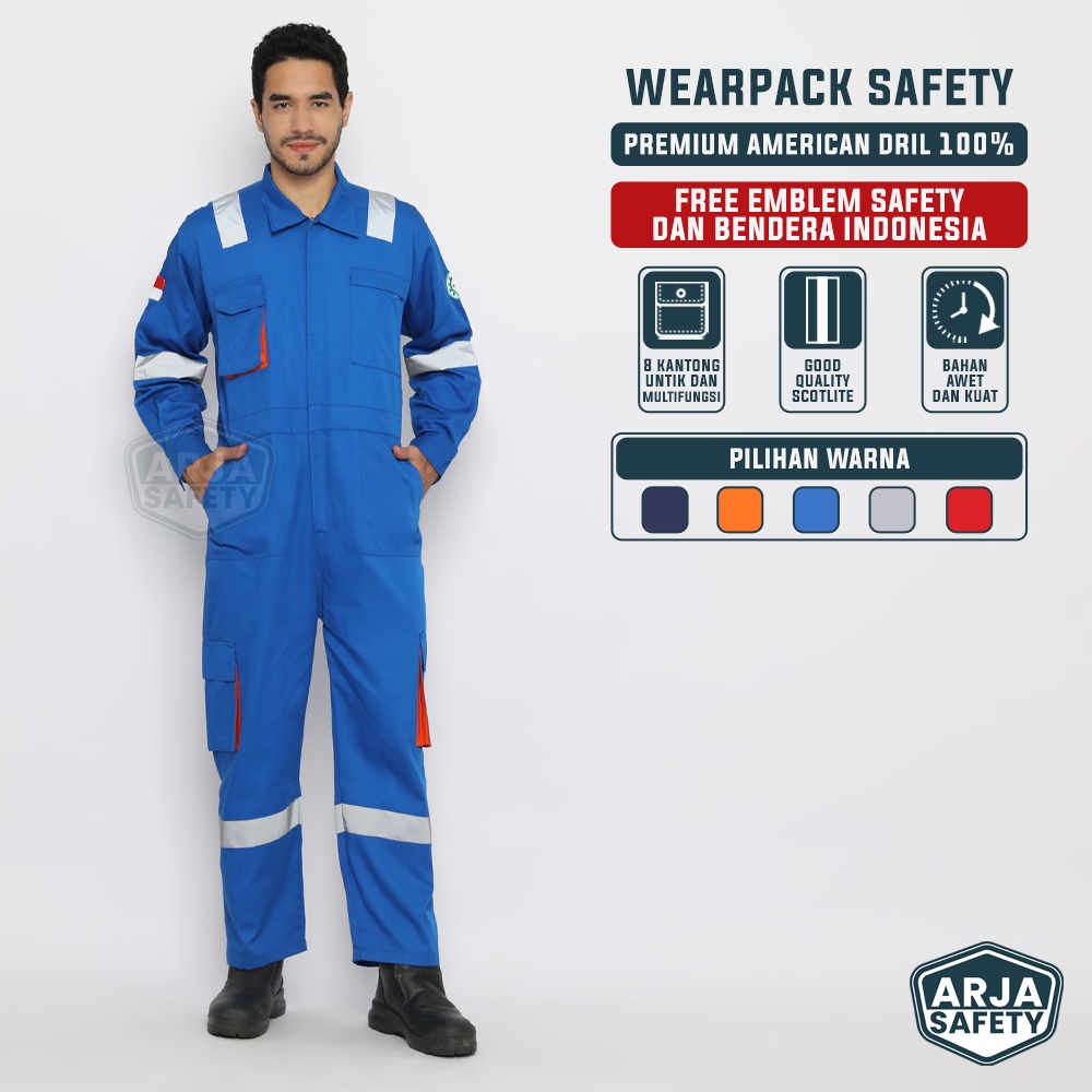 Jual ARJA SAFETY [ FREE LOGO SAFETY & BENDERA ] Coverall | Wearpack ...