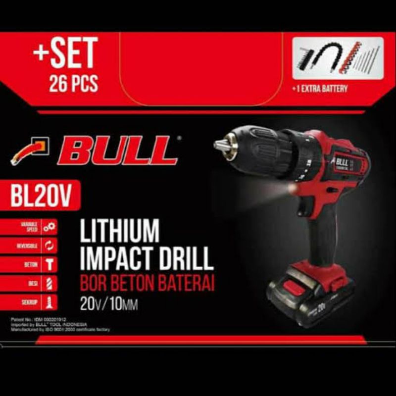 Jual BULL CORDLESS bor baterai BL 20 | Shopee Indonesia