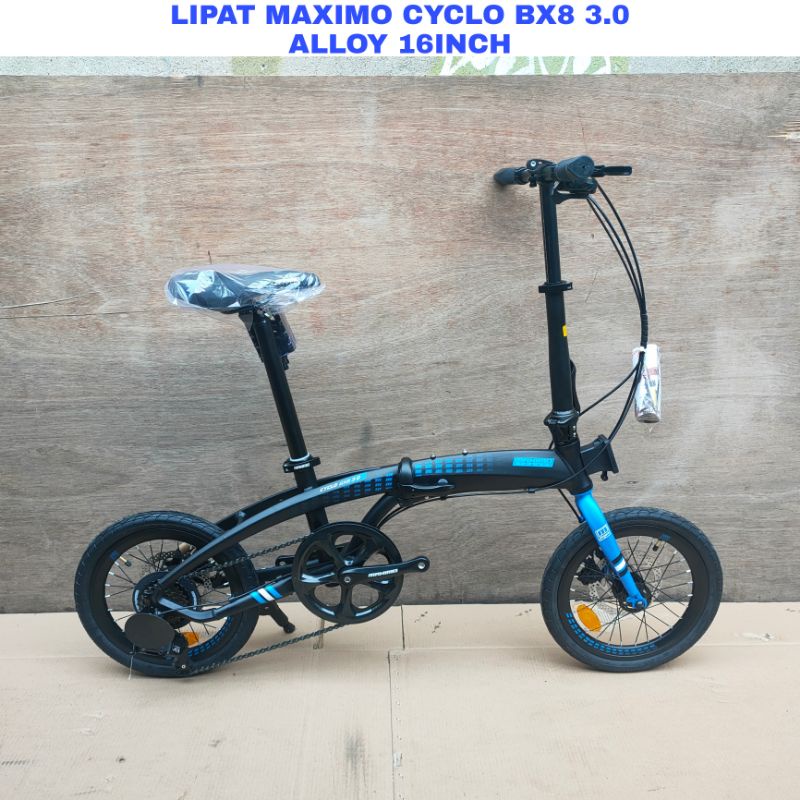 Jual Sepeda Lipat Maximo Cyclo Piegare BX8 3.0 Alloy 16Inch Black Blue | Shopee Indonesia
