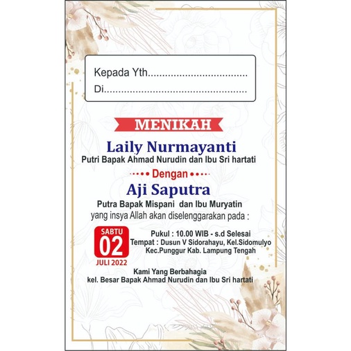 Jual KARTU PUNJUNGAN/PERNIKAHAN/AQIQAH/KHITANAN | Shopee Indonesia