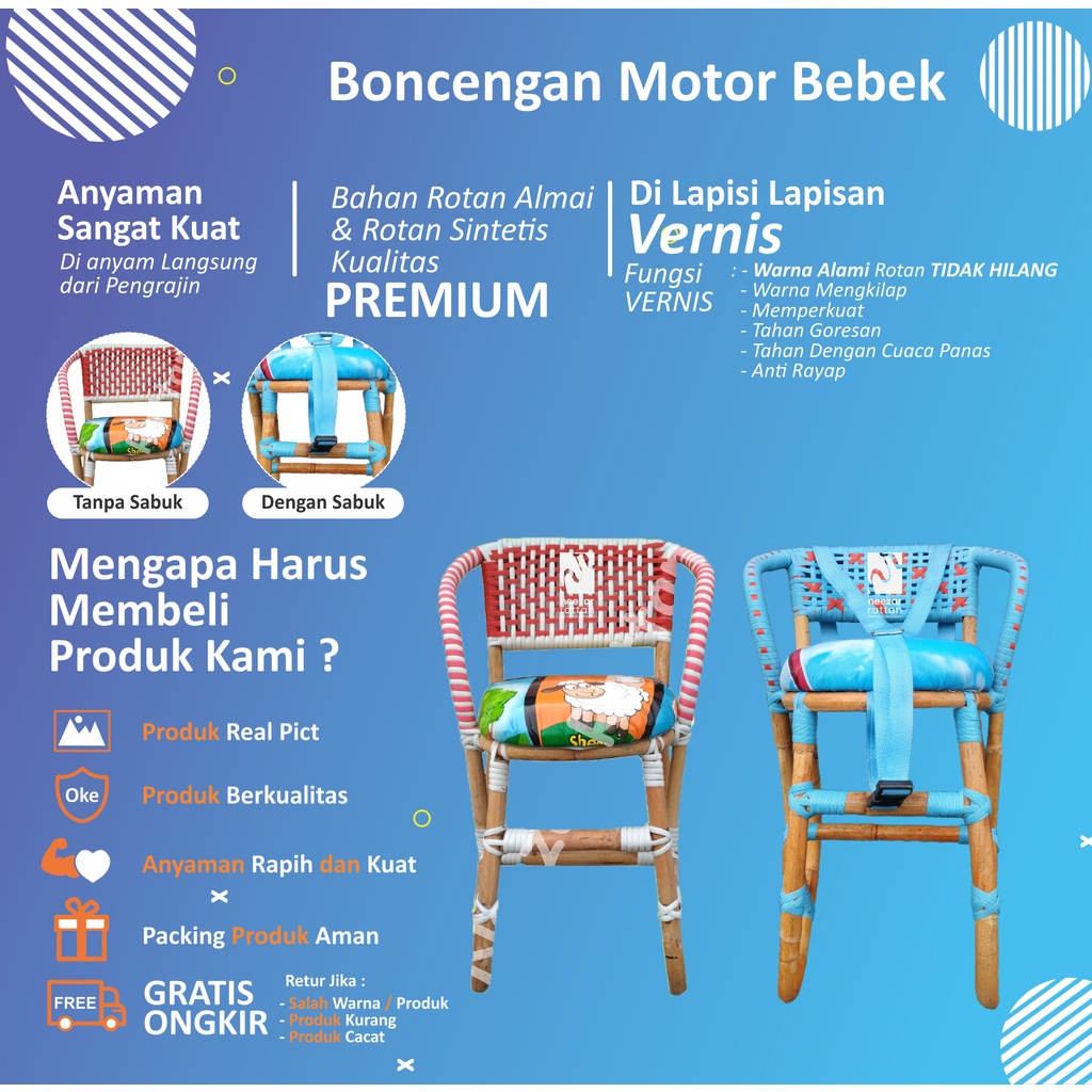 Jual Jok Kursi Bonceng Boncengan Rotan Motor Bebek di depan | Shopee ...