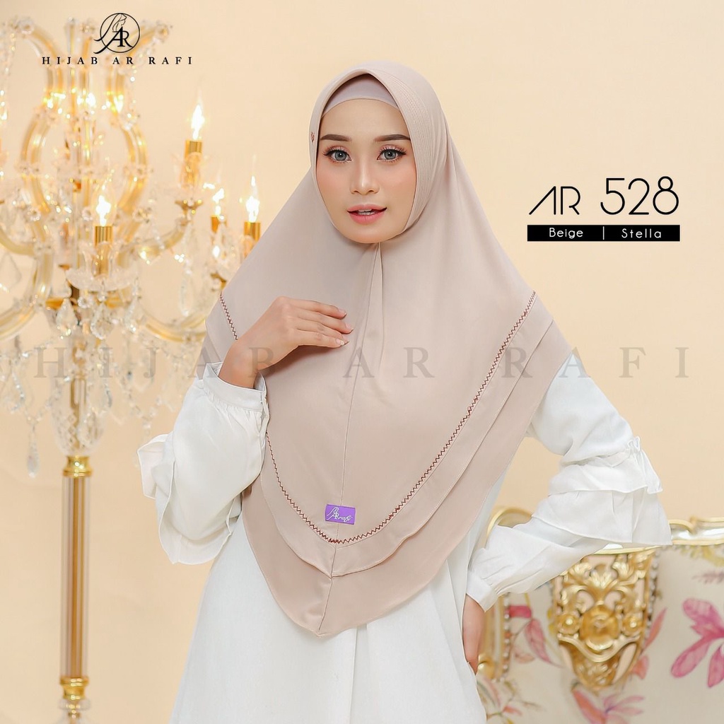Jual Arrafi Jilbab Jersey Polos AR 528 Variasi List Stik Bahan Jersey ...