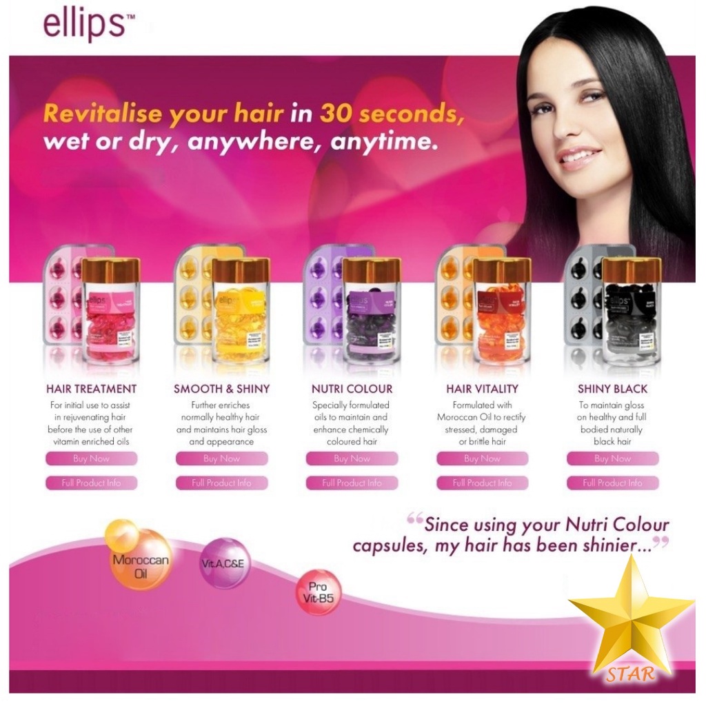 Jual AS Ellips Vitamin Rambut Hair Isi 6 Sachet / 50 Botol Elips ...