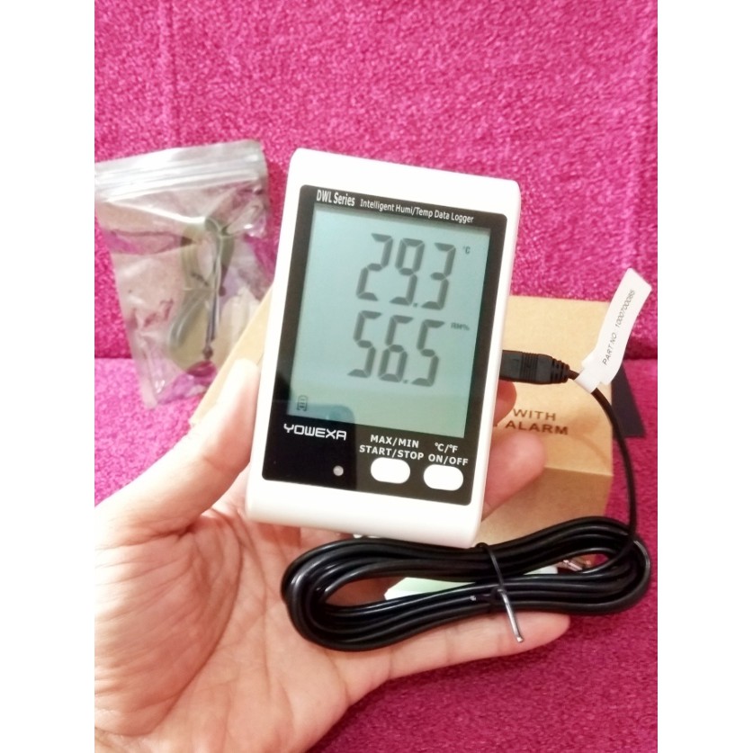 Jual Thermohygrometer Temperature and Humidity Data Logger with External Probe Sound and Light ...