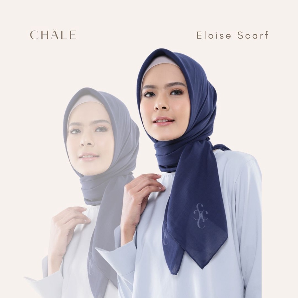 Jual Chale Eloise Scarf Arabian Voal Navy Blue | Shopee Indonesia
