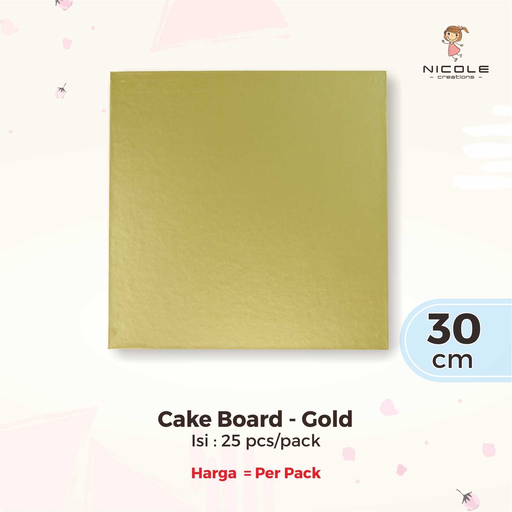 Jual Cake Board/Tatakan Kue/Alas Kue/Bottom Cake Gold 30 cm by Nicole ...
