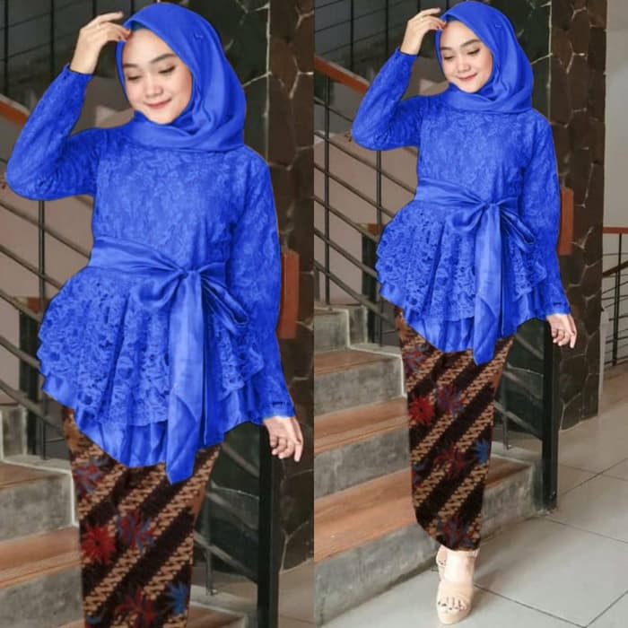 Jual NISSA SABYAN setelah baju pesta kebaya wisuda elin biru bca rok ...