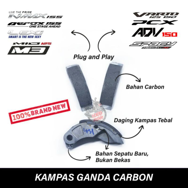 Jual Kampas Ganda NMAX / AEROX 155 / LEXI 125 / ADV 150 / PCX 150 / All New Vario 125/150 ...