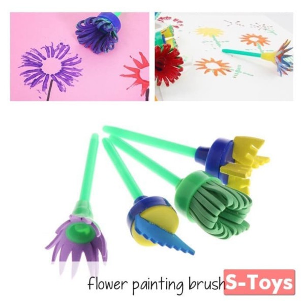 Jual Mainan Alat Melukis Brush Bunga Flower Painting Brush | Shopee ...