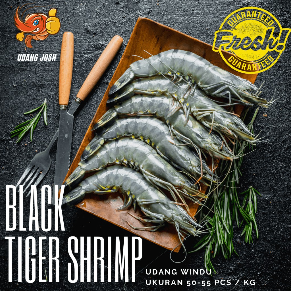 Jual Udang Windu Segar 50-55 Pancet Fresh Seafood Pacet 500 GR Tiger ...
