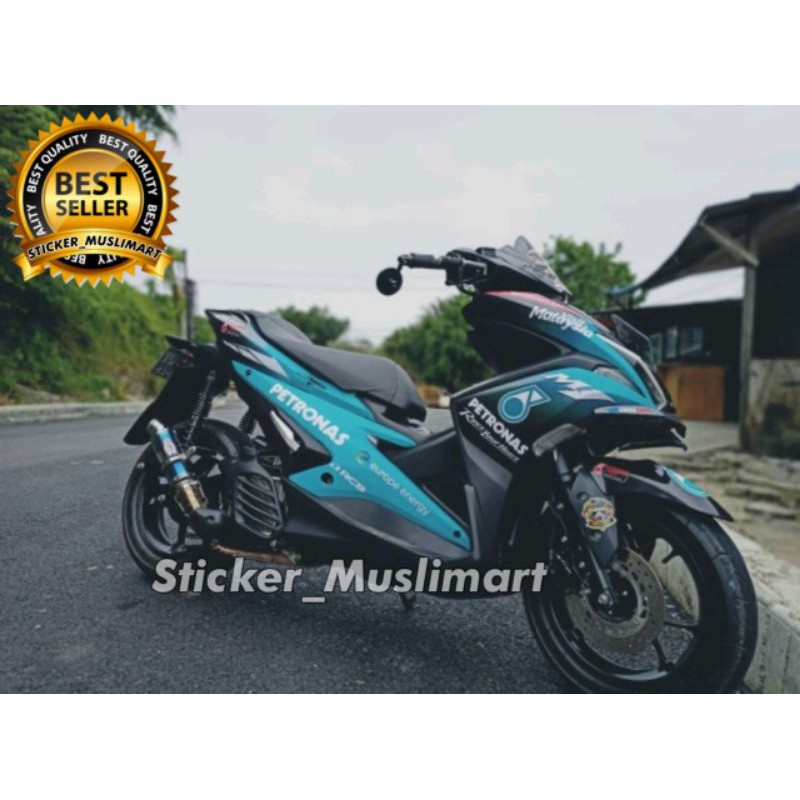 Jual Decal sticker Aerox 155 Petronas livery hijau biru variasi Full ...