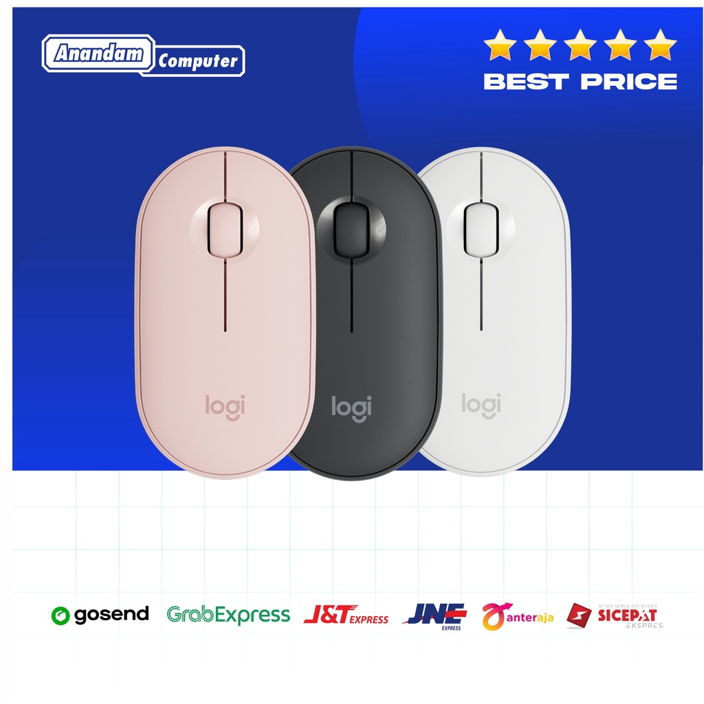 Jual Logitech Pebble M350 Mouse Wireless Bluetooth Slim Silent - Biru Muda | Shopee Indonesia