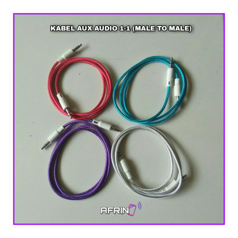 Jual KABEL AUX AUDIO JACK 3.5MM 1-1 HP KE SPEAKER MALE TO MALE 1 METER ...