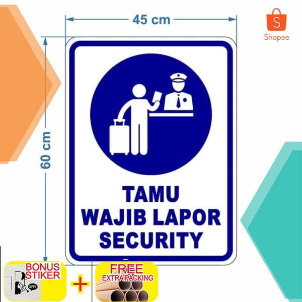 Jual Grosir Rambu Plang Tamu Wajib Lapor Security 45cm x 60cm Plat ...