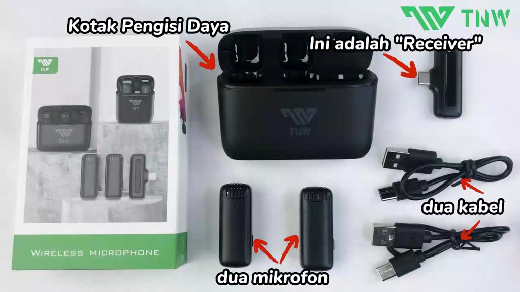 Jual TNW-X9 Wireless Dual Lavalier Microphone Plug & Play Lapel Mic ...