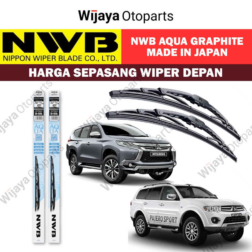 Jual Wiper Blade Depan Pajero Sport NWB Japan Aqua Graphite 22/18 | Shopee Indonesia