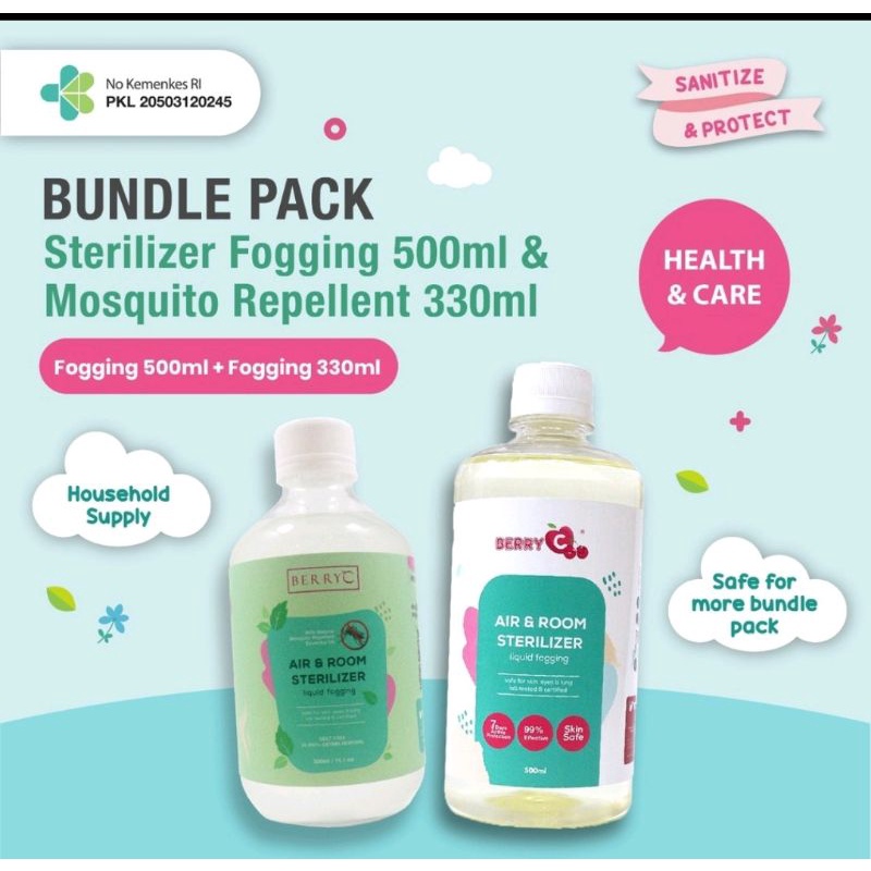 Jual BerryC Bundle Pack Mosquito Repellent 330ml + Liquid Fogging 500ml ...