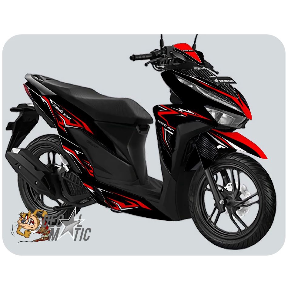 Jual Decal Stiker Full Body Vario 125 150 New Honda Click Led - Grafis hitam merah | Shopee ...