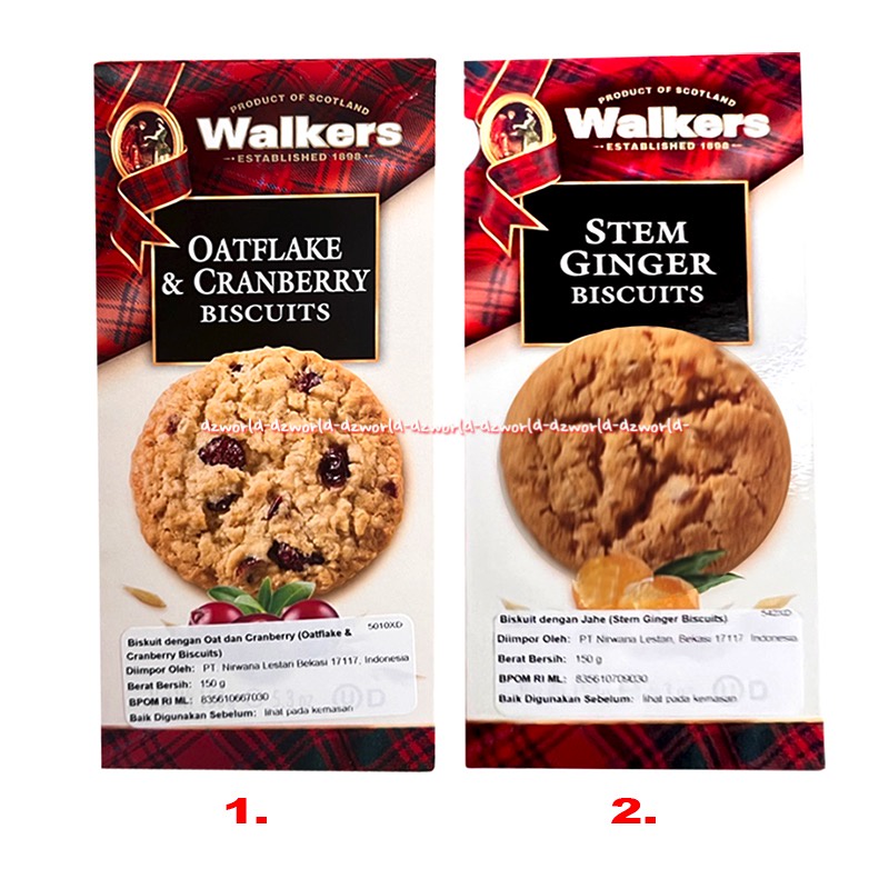Jual Walkers 150gr Oatflake Cranberry Biscuits Stem Ginger Biscuit ...