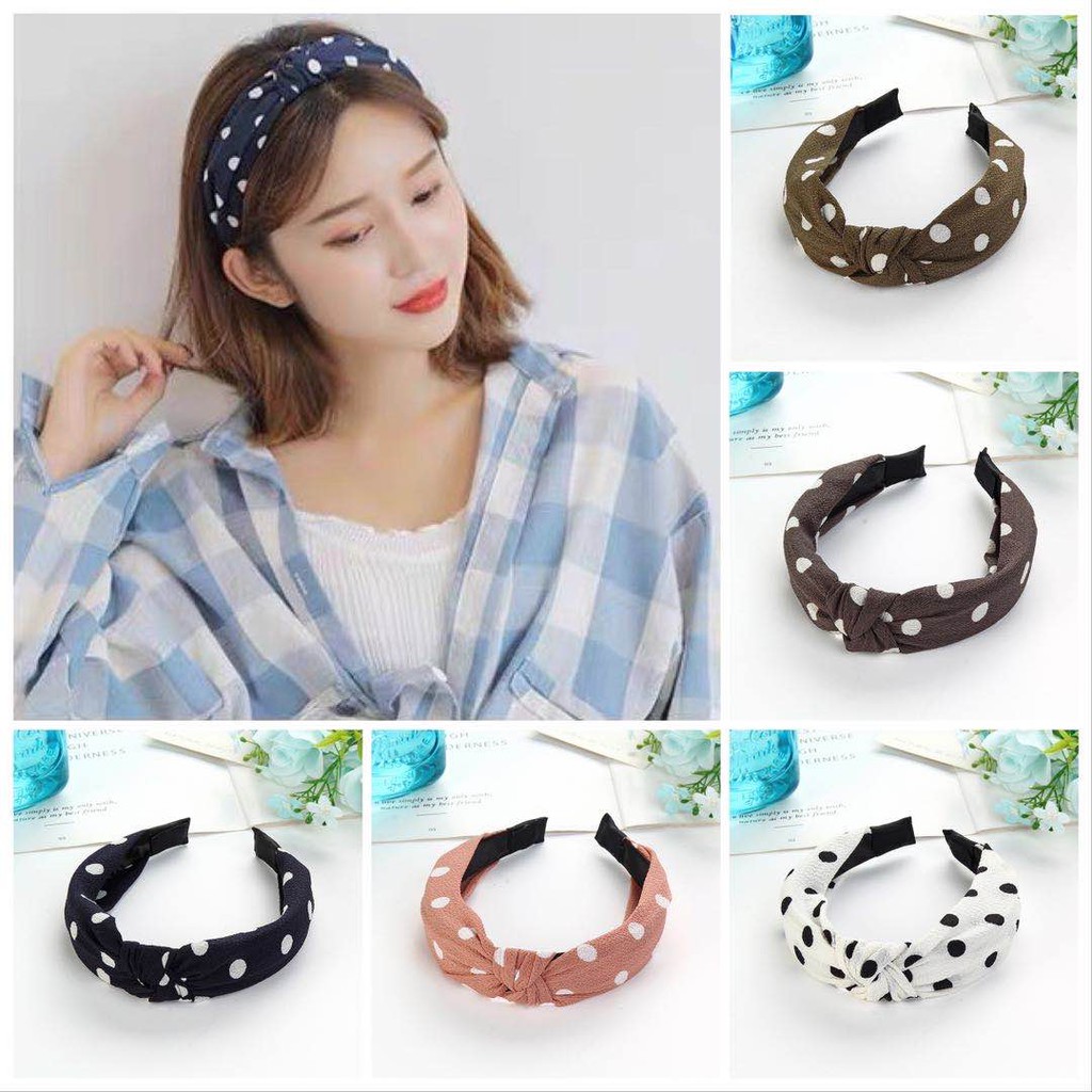 Jual Bando Wanita Motif Polkadot Aksesoris Rambut Bando Kain Dewasa ...