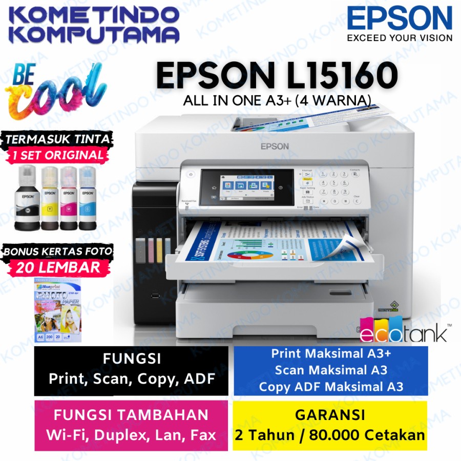 Jual L15160 TKDN Epson EcoTank A3 Wi-Fi Duplex All-in-One Ink Tank ...