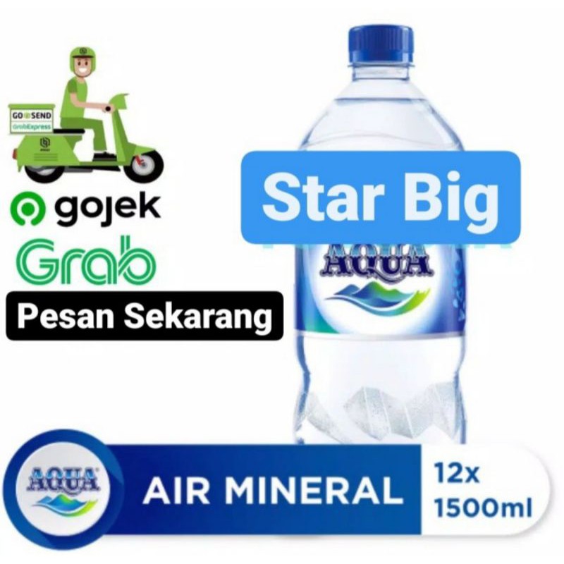 Jual Minuman Botol Aqua Air Mineral 1500 Ml 1 Dus Isi 12 Botol | Shopee ...