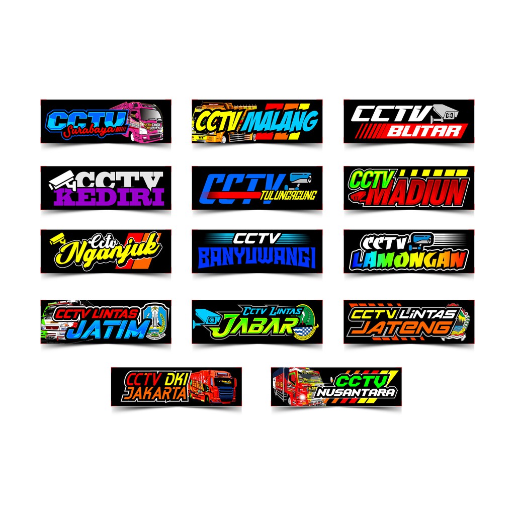 Jual Stiker Truk / Stiker CCTV / Stiker Sodrek - Pack Isi 14 Stiker ...