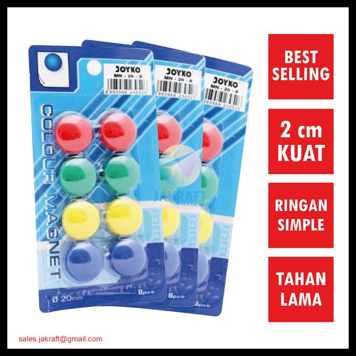 Jual Magnet Papan Tulis Whiteboard Kulkas Joyko Mn-20-8 Bulat 2 Cm ...