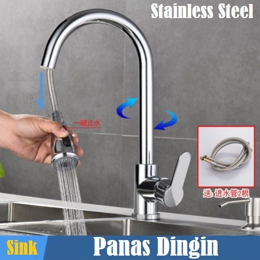 Jual Kran Cuci Piring Kran Air Stainless Keran Tarik Dapur Stainless ...