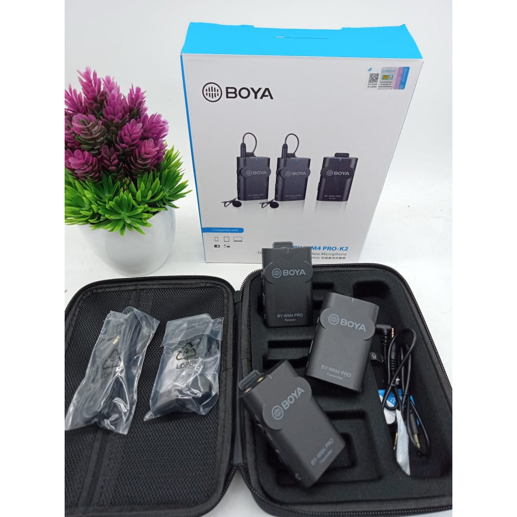 Jual Mic Boya Wireles Microphone Wireless BOYA WM4 PRO-K2 | Shopee ...