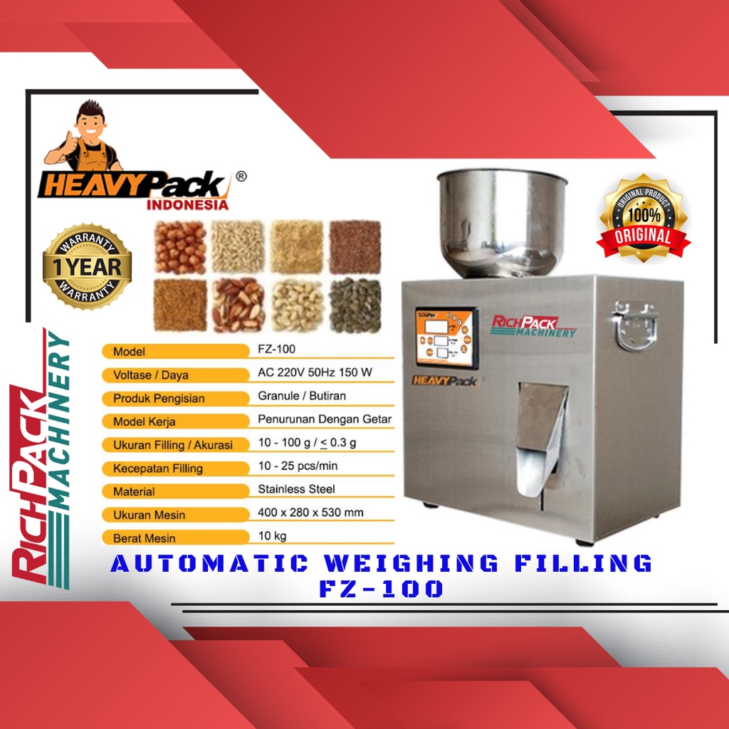 Jual Heavypack FZ-100 Mesin Penimbang Pengisi Powder dan Granule ...