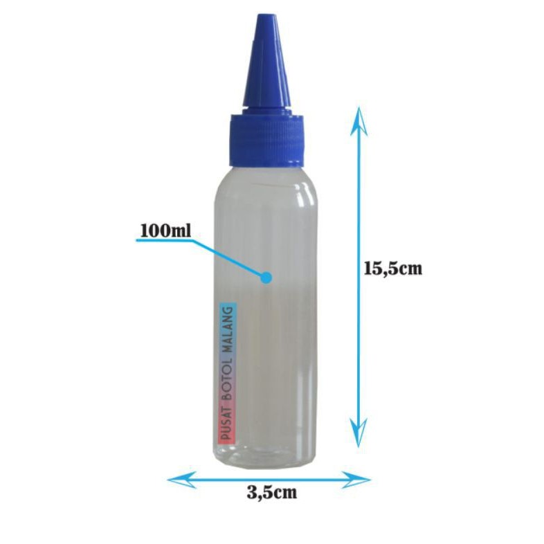 Jual Botol plastik Pet 100ml kerucut (biru natural) | Shopee Indonesia