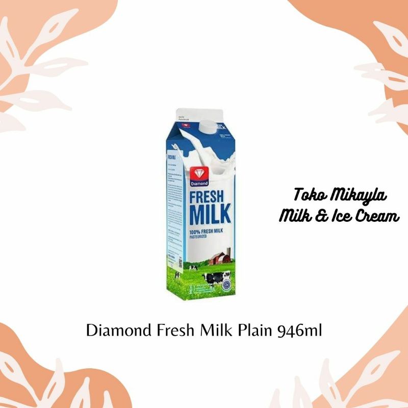 Jual Diamond Fresh Milk Plain 946ml x 12 (1 Karton) | Shopee Indonesia