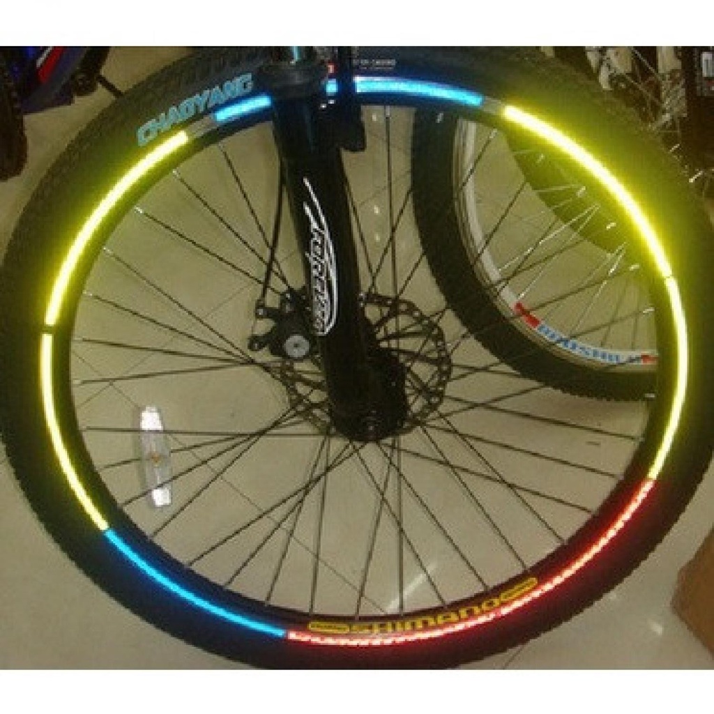 Jual Sticker Ban Sticker Roda Sepeda Sticker reflektif Bicycle 8 Strip ...