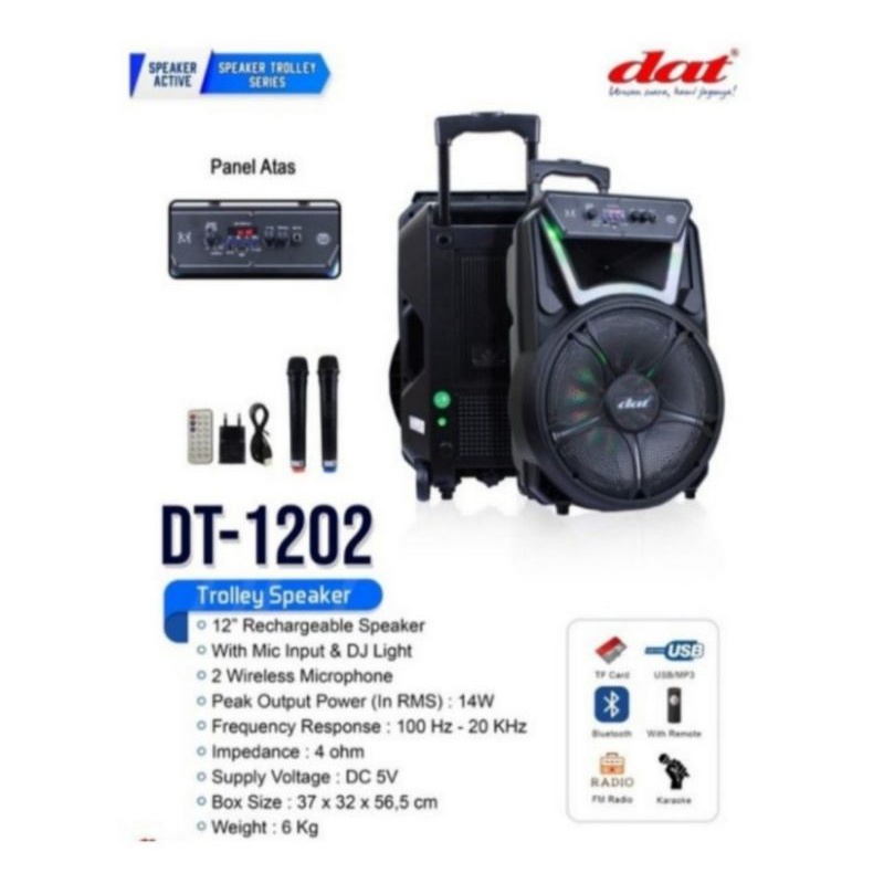 Jual SPEAKER PORTABLE DAT DT 1202 12 INCH DAT DT1202 ORIGINAL 12INCH ...