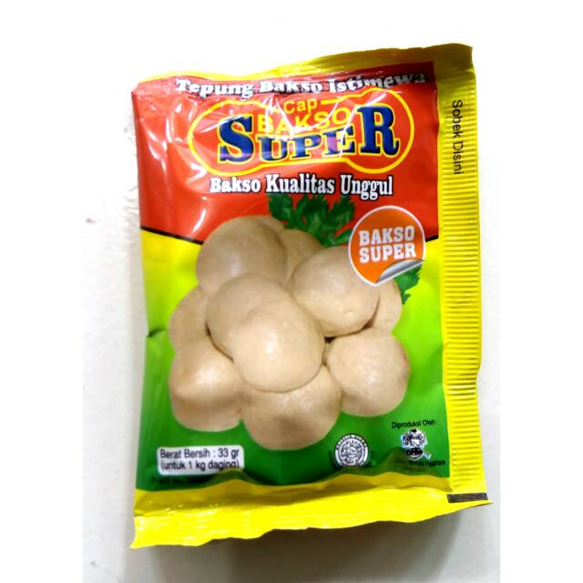 Jual Tepung pengenyal bakso cap bakso super 33gr | Shopee Indonesia