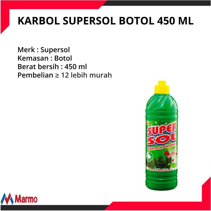 Jual KARBOL SUPERSOL BOTOL 450 ML | Shopee Indonesia