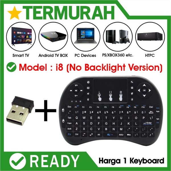 Jual Mini Keyboard Wireless i8 tok Mouse touchpad smart TV CCTV remote ...