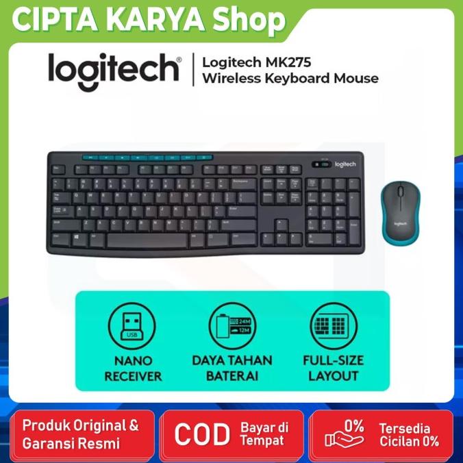 Jual Keyboard Mouse Wireless Logitech Mk275 Shopee Indonesia