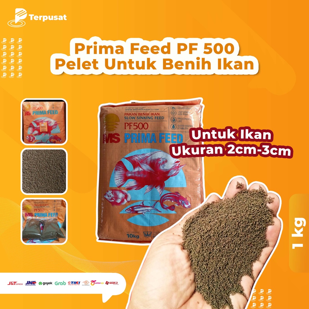 Jual Per 1 Kg PRIMA FEED PF 500 Makanan ikan Pakan Ikan Pelet ikan ...