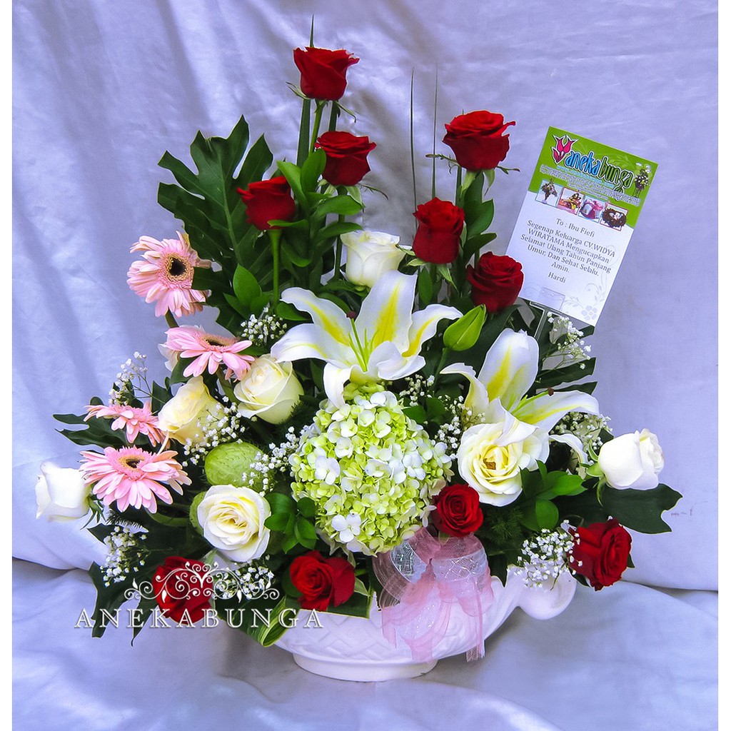 Jual Rangkaian Pot Bunga Asli Dekorasi Meja Rumah Kantor Grand Opening ...