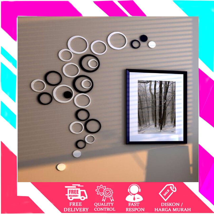 Jual STIKER DINDING 3D WALLPAPER BULAT BAHAN KAYU RINGAN / 3D WALL ...