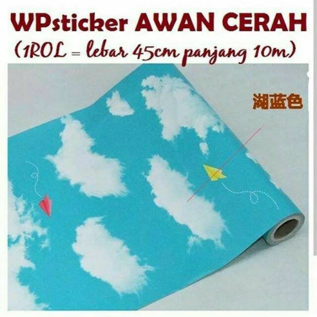 Jual Awan Biru Pesawat 45cm x 10mtr | Wallpaper Sticker | Shopee Indonesia