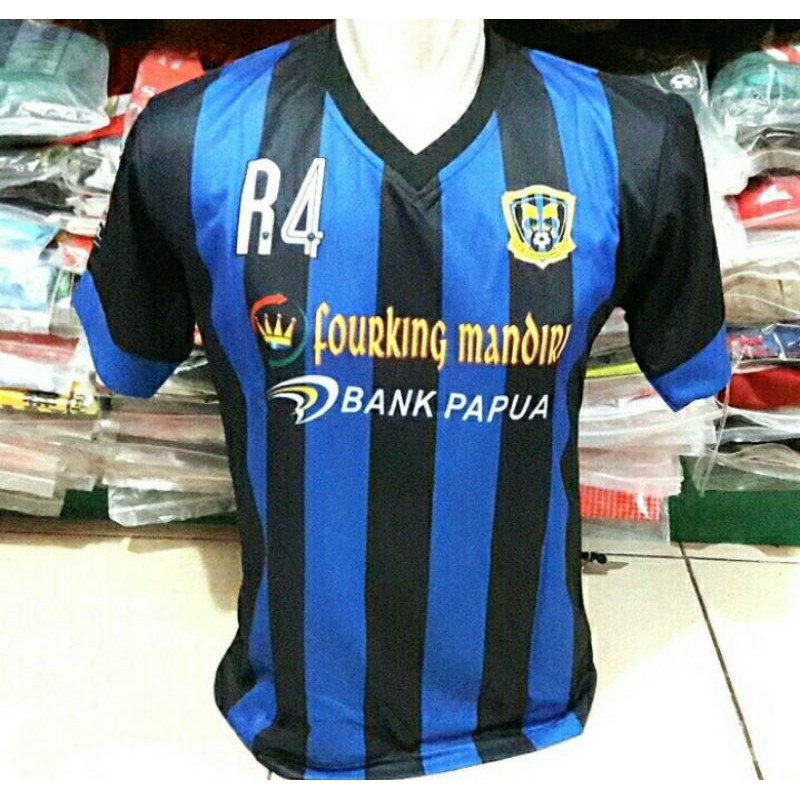 Jual Jersey Persiram Raja Ampat 2014 Home Liga ISL Langka Biru Hitam ...